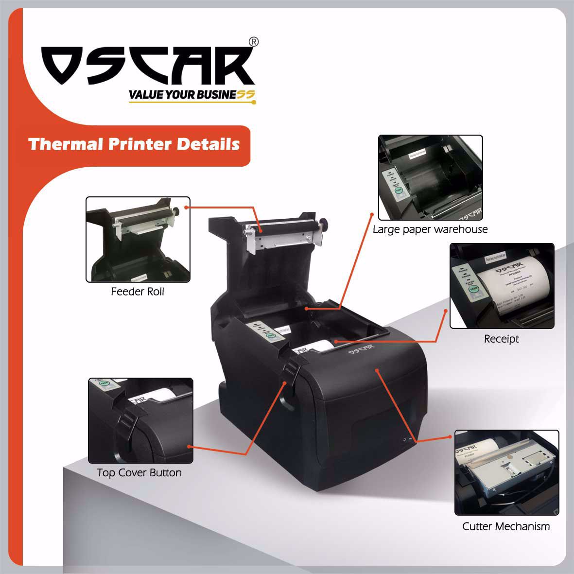 OSCAR Smart Electronics-OSCAR POS 88F Thermal Printer
