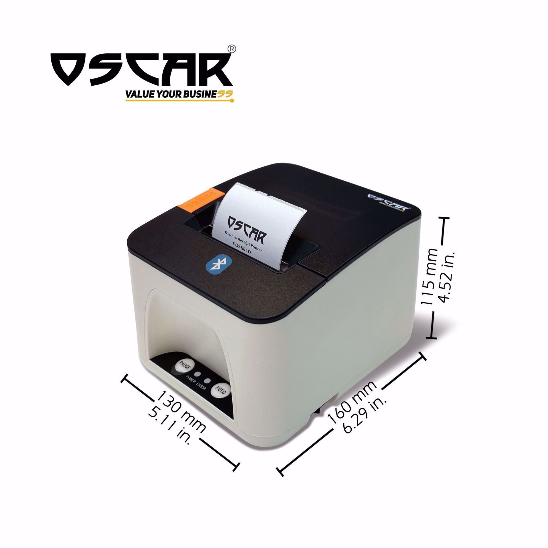OSCAR Smart Electronics-OSCAR POS58LD Thermal Label & Receipt Printer USB+Bluetooth White