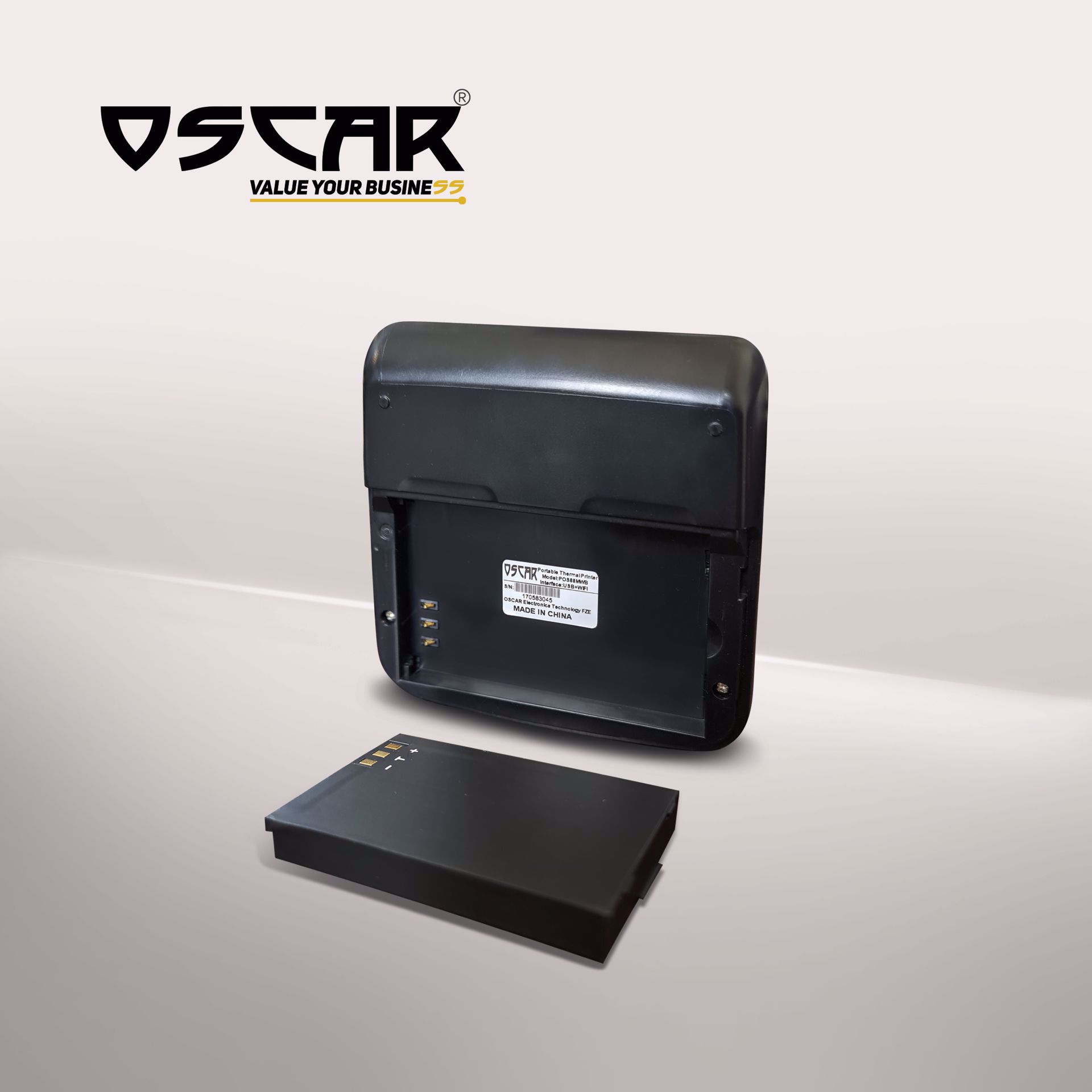 OSCAR Smart Electronics-OSCAR POS88MB Thermal Mobile Receipt Printer USB+Bluetooth Black