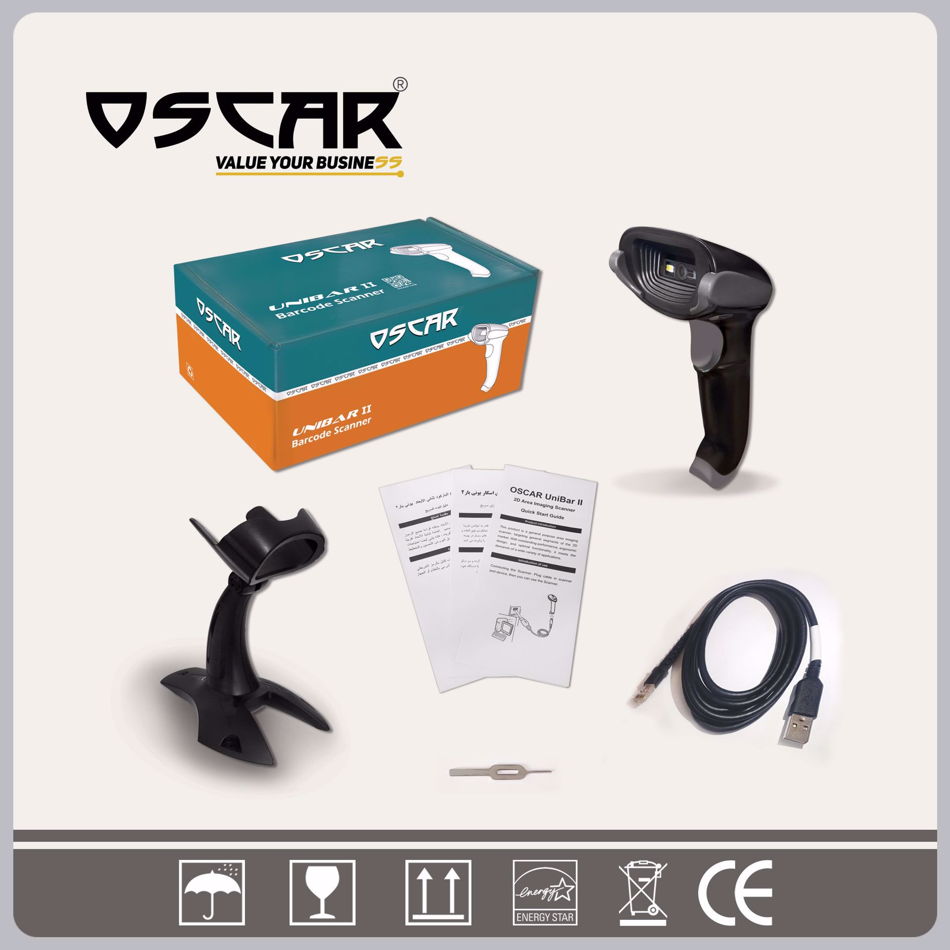OSCAR Smart Electronics-OSCAR UniBar II Area Imager 2D QR 1D Wired ...