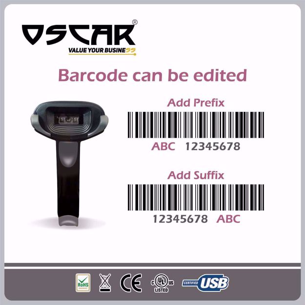 OSCAR Smart Electronics-OSCAR UniBar Imager 1D Wired Barcode Scanner Black