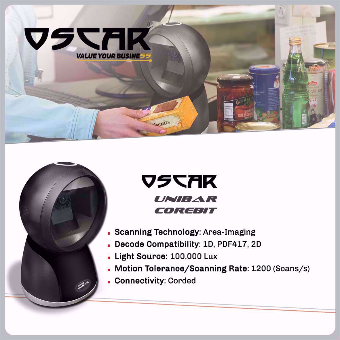 OSCAR Smart Electronics-OSCAR UniBar CoreBit Area Imager 2D QR 1D Omni ...