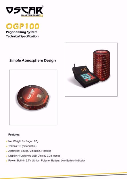 OSCAR Smart Electronics-Pager OSCAR OGP-100
