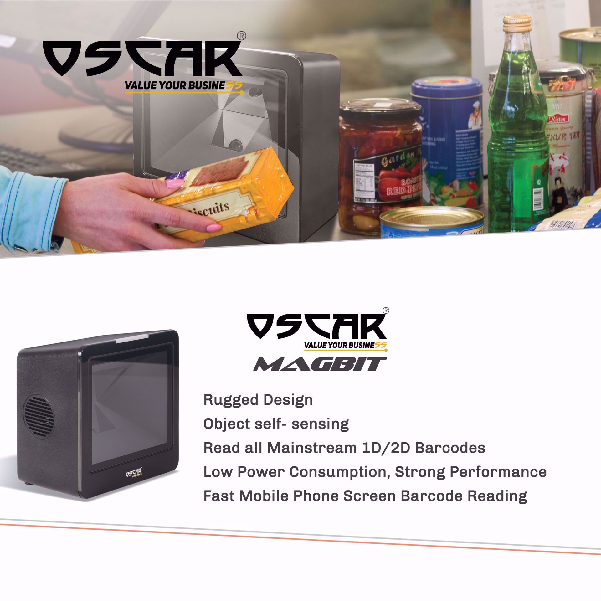 OSCAR Smart Electronics-OSCAR UniBar Magbit Area Imager 2D QR 1D Omni ...