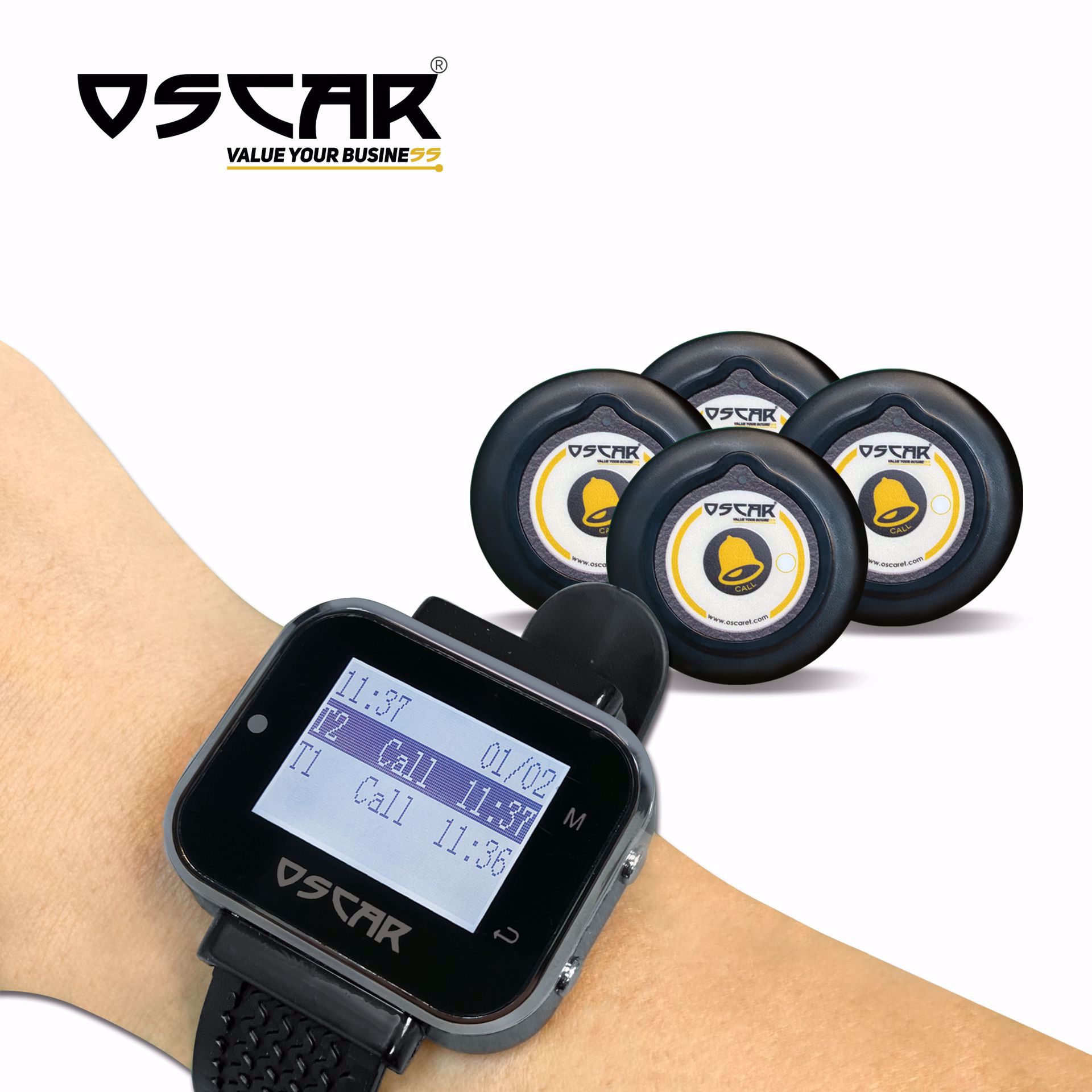 OSCAR Smart Electronics-OSCAR WPR100 Wristband Pager & RTP100 Table ...