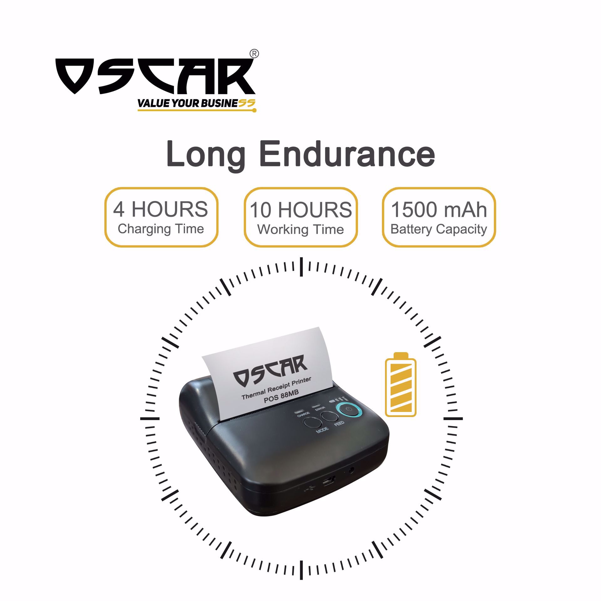 OSCAR Smart Electronics-OSCAR POS88MW Thermal Mobile Receipt Printer ...