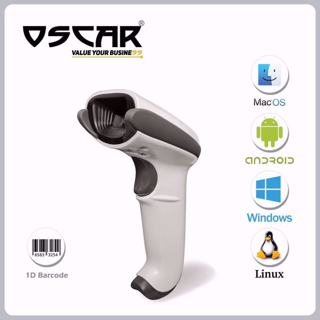 OSCAR Smart Electronics-OSCAR UniBar Imager 1D Wired Barcode Scanner White