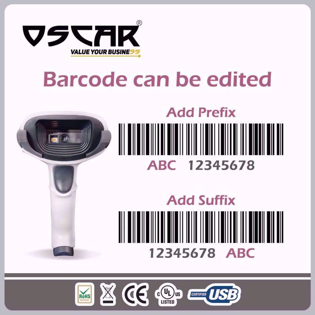 OSCAR Smart Electronics-OSCAR UniBar Imager 1D Wired Barcode Scanner White